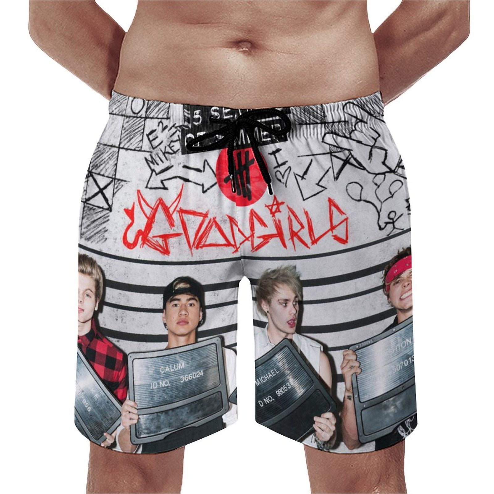 5 Seconds Of Summer Goodgirls Men's Swim Trunks Quick Dry Beach Board ...