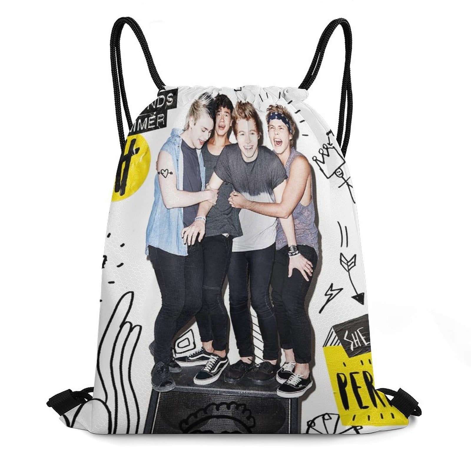 5 Seconds of Summer 5Sos Drawstring Bags Lightweight Shoulder Backpack ...