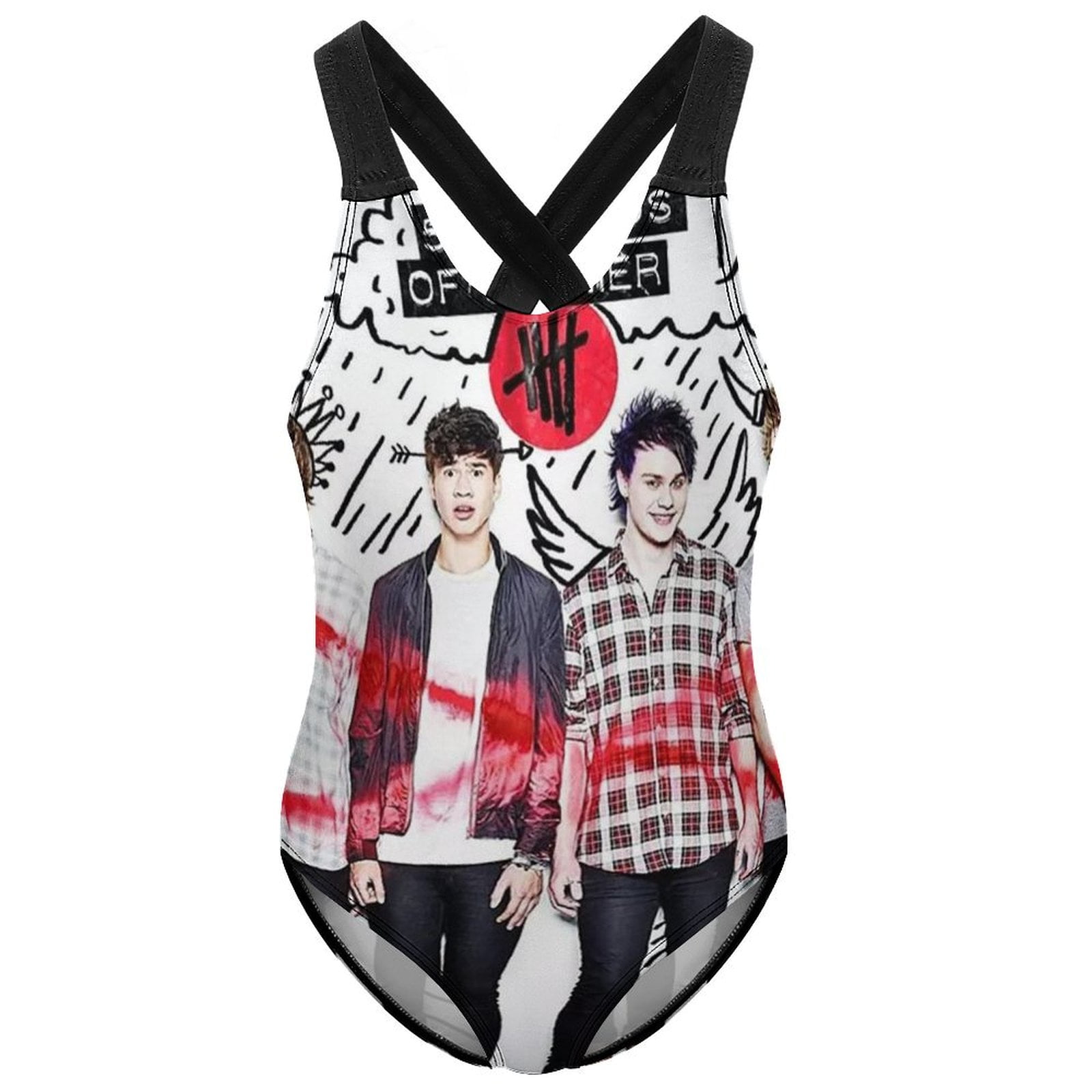 5 Seconds of Summer 5Sos Girls One-piece Swimsuit Beach Pool Kids ...