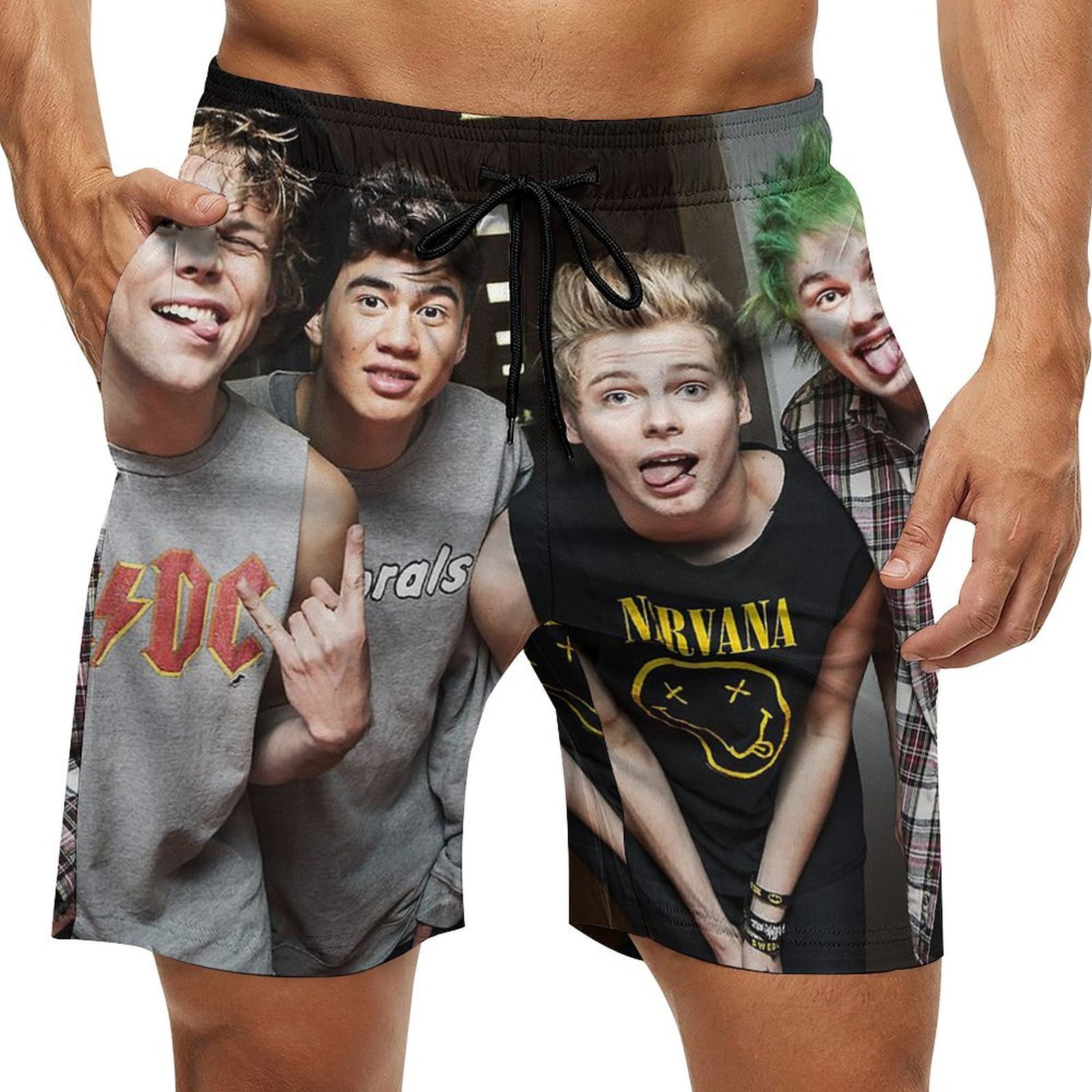 5 Seconds of Summer 5Sos Mens Board Shorts Quick Dry Swim Trunk ...