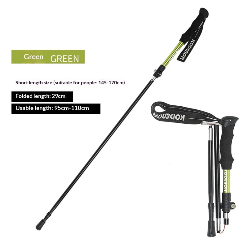 5-Section Aluminum Alloy Foldable Trekking Poles, Lightweight Short ...