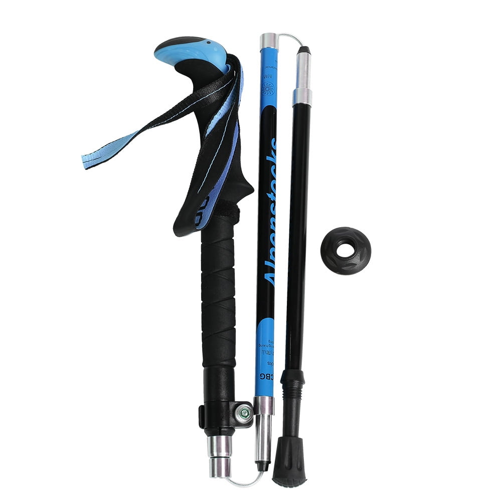 Collapsible 5-Sections Trekking Hiking Poles Carbon Fiber Walking Stick ...