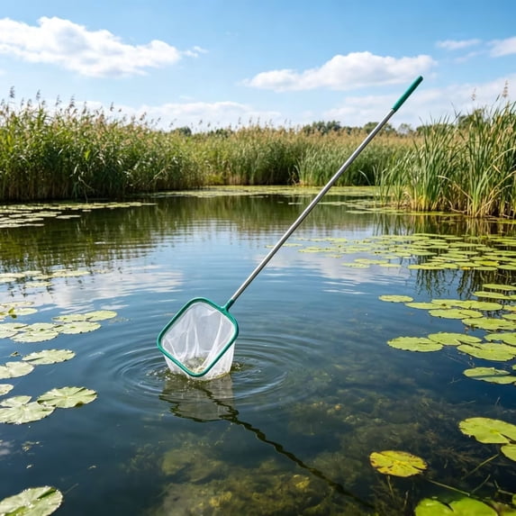 5-Section Pool Skimmer Net, Shallow Spliced Cleaning Rake, Adjustable ...