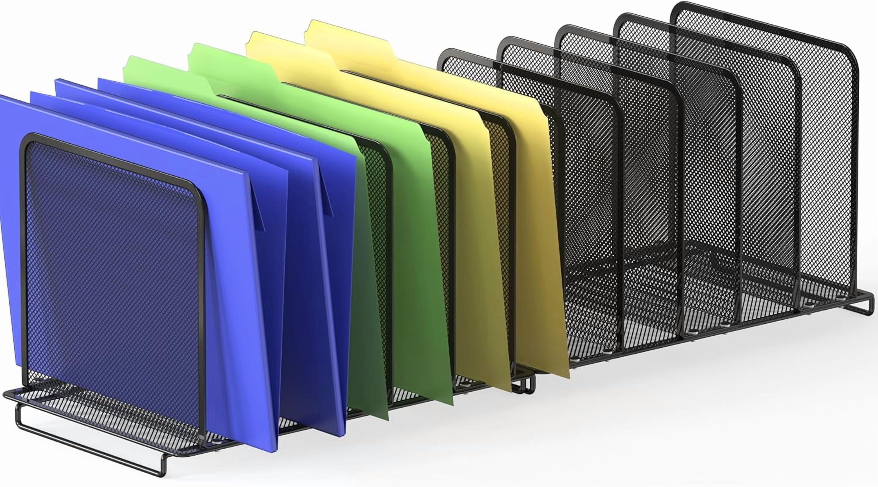 5 Section Upright File Sorter Organizer, Black - 2 Pack - Walmart.com