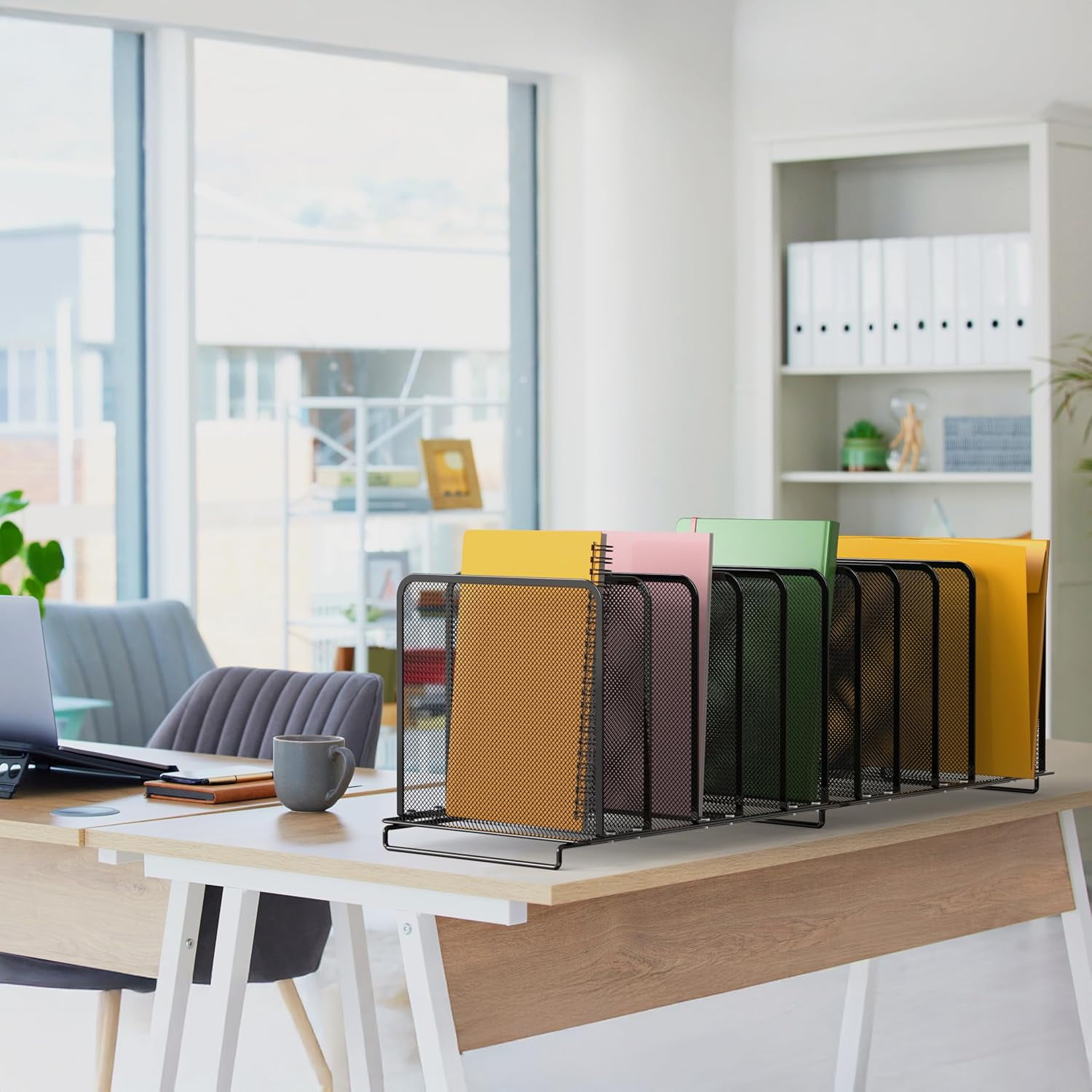 5 Section Upright File Sorter Organizer, Black - 2 Pack - Walmart.com