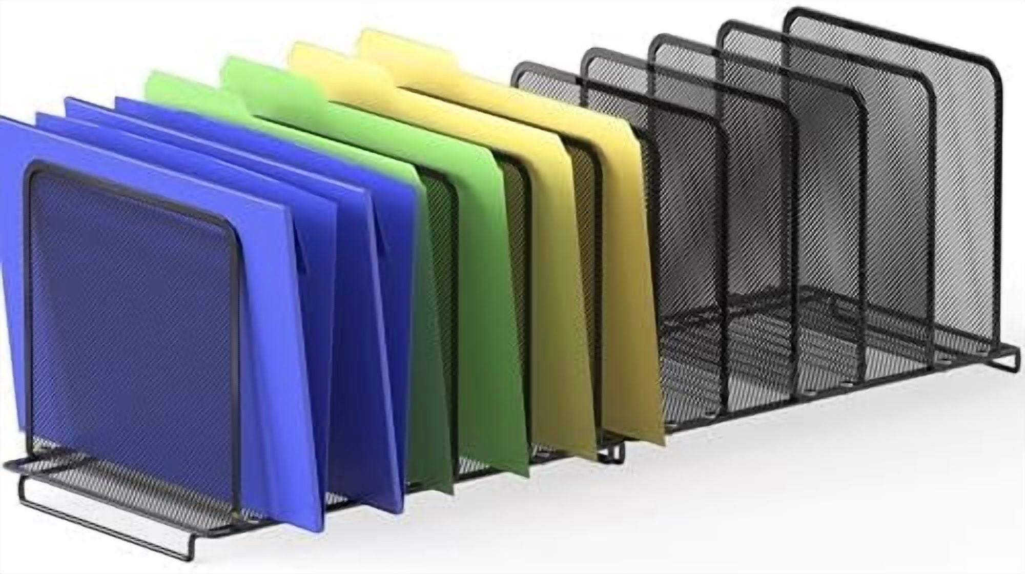 5 Section Upright File Sorter Organizer, Black - 2 Pack - Walmart.com