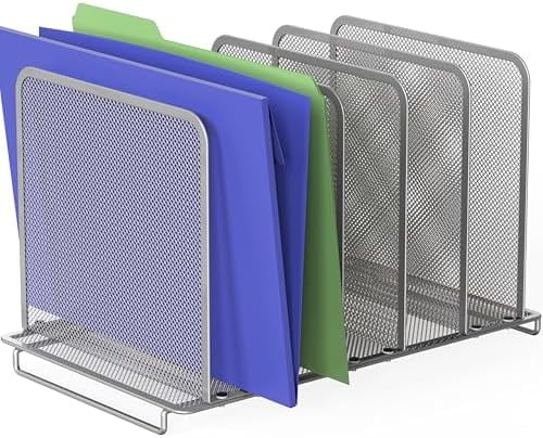 5 Section Upright File Sorter Organizer, Black - 2 Pack - Walmart.com