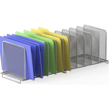 KFFKFF Wood Literature 12 Compartments Organizer Adjustable File Sorter ...
