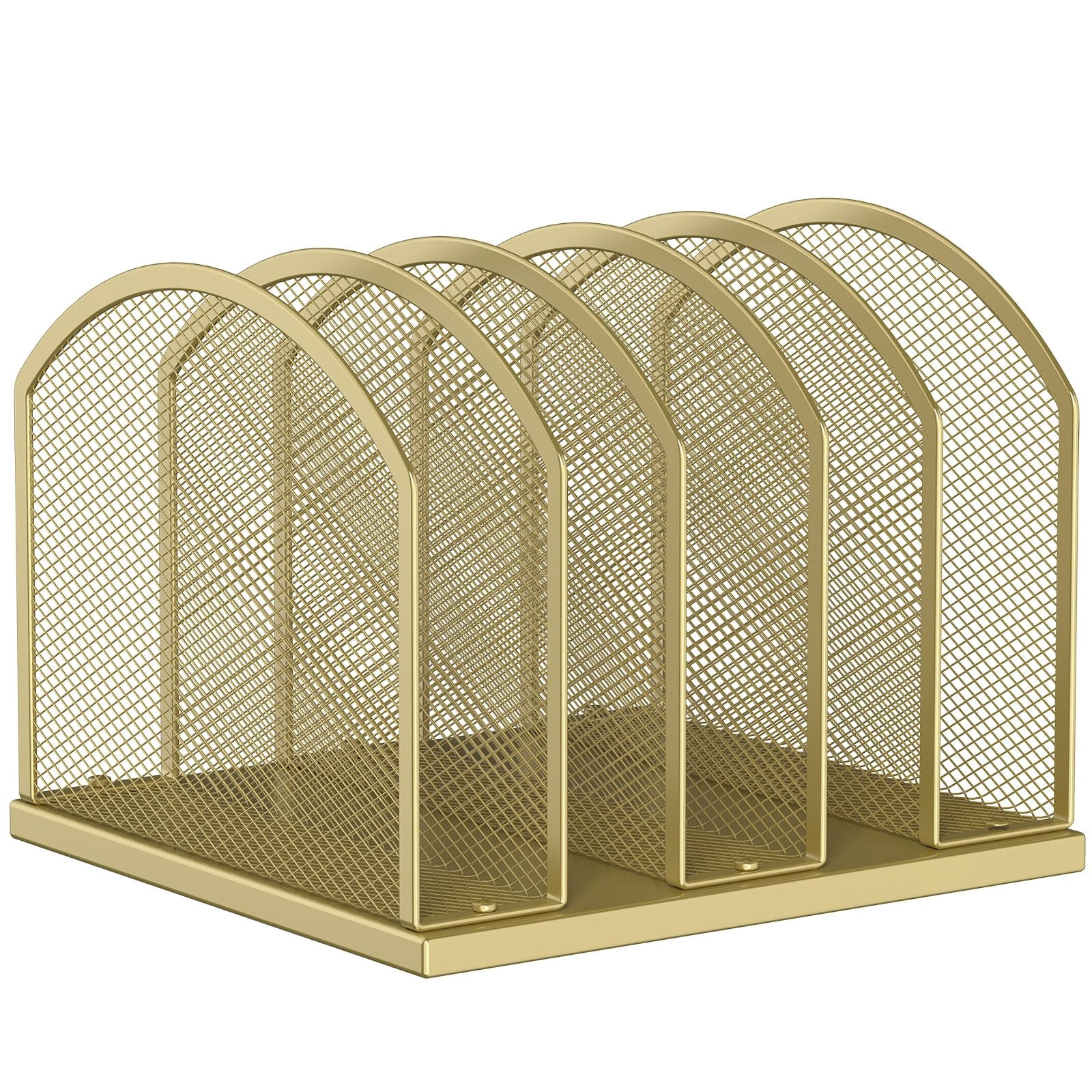 5-Section Vertical Desktop Organizer Mesh File Folder Stand Office Home ...