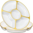 5 Sectional Round Plastic Heavy duty Serving Tray/Platters White With ...