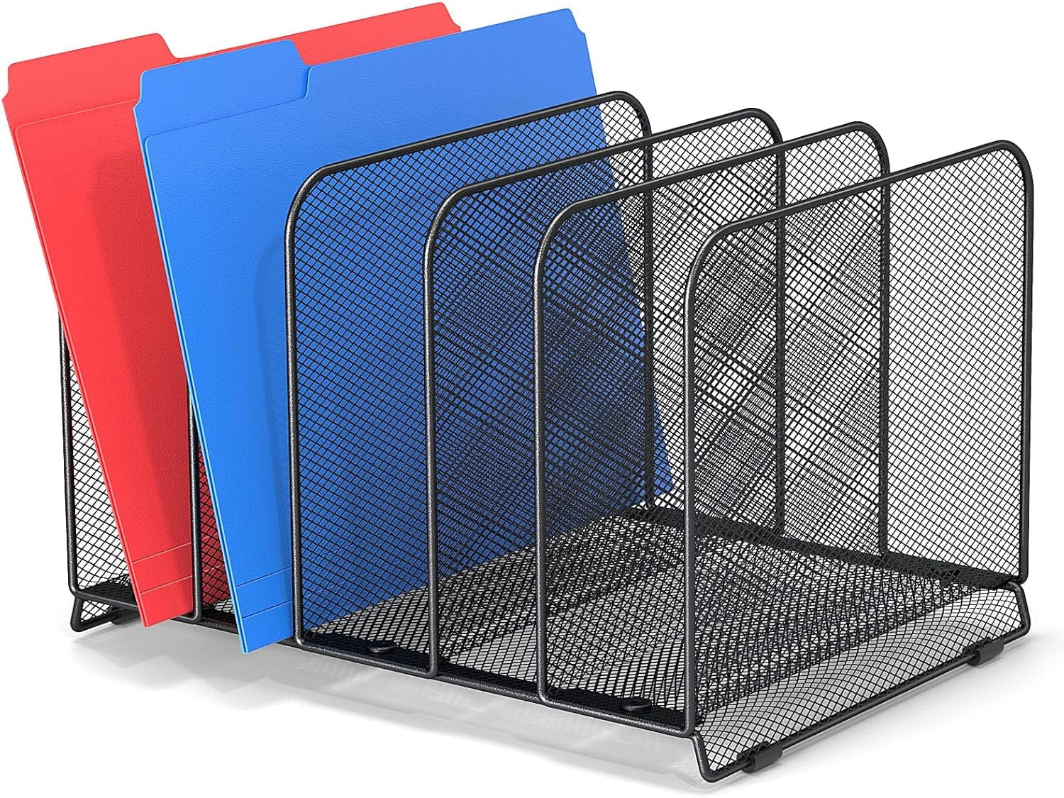 5 Sections Desk File Holder/Rack/Sorter,Mesh File Organizer,File Folder ...