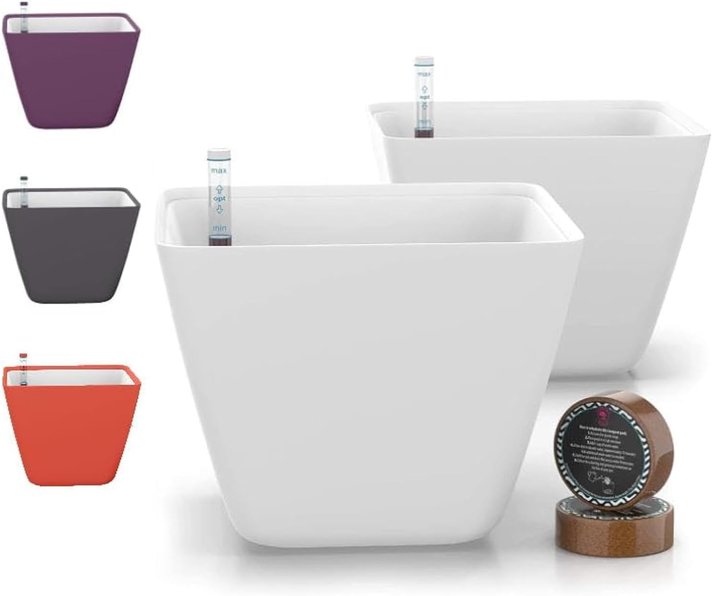 5" Self Watering pots for Indoor Plants - Flower Pot with Water Level ...