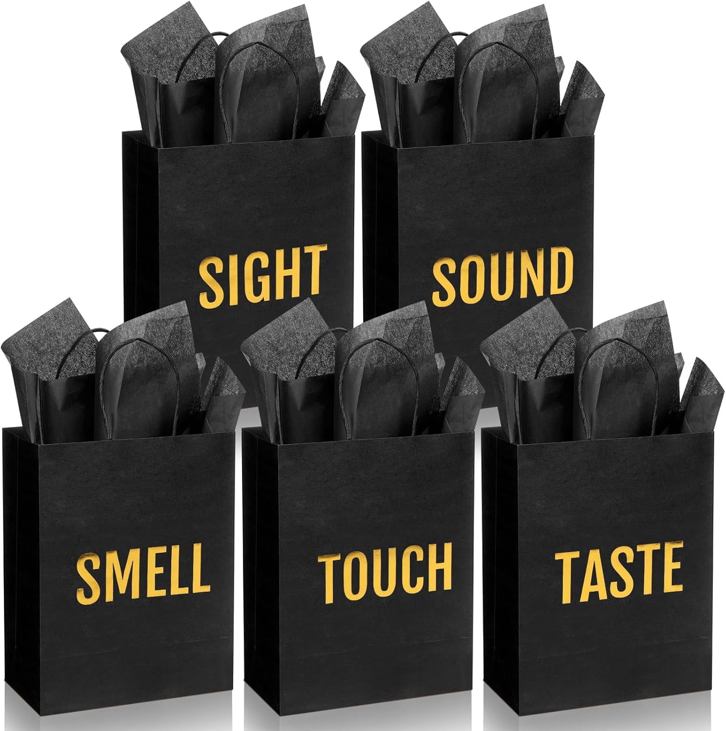 5 Senses Gift Bags for Him Her Five Senses Gift Bag with Ribbon Handles ...