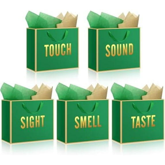 5 Senses Gift Bags for Him Her Five Senses Gift Bag with Ribbon Handles ...