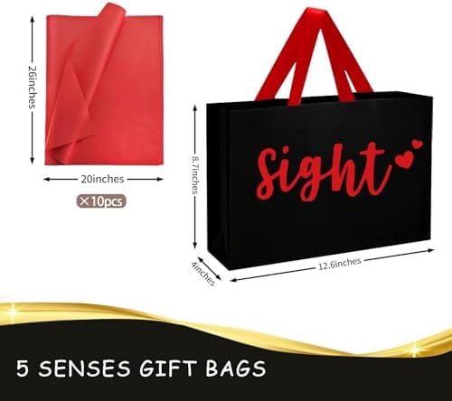 5 Senses Gift Bags Five Senses Gift Bags with Tissue Paper Kraft Paper ...
