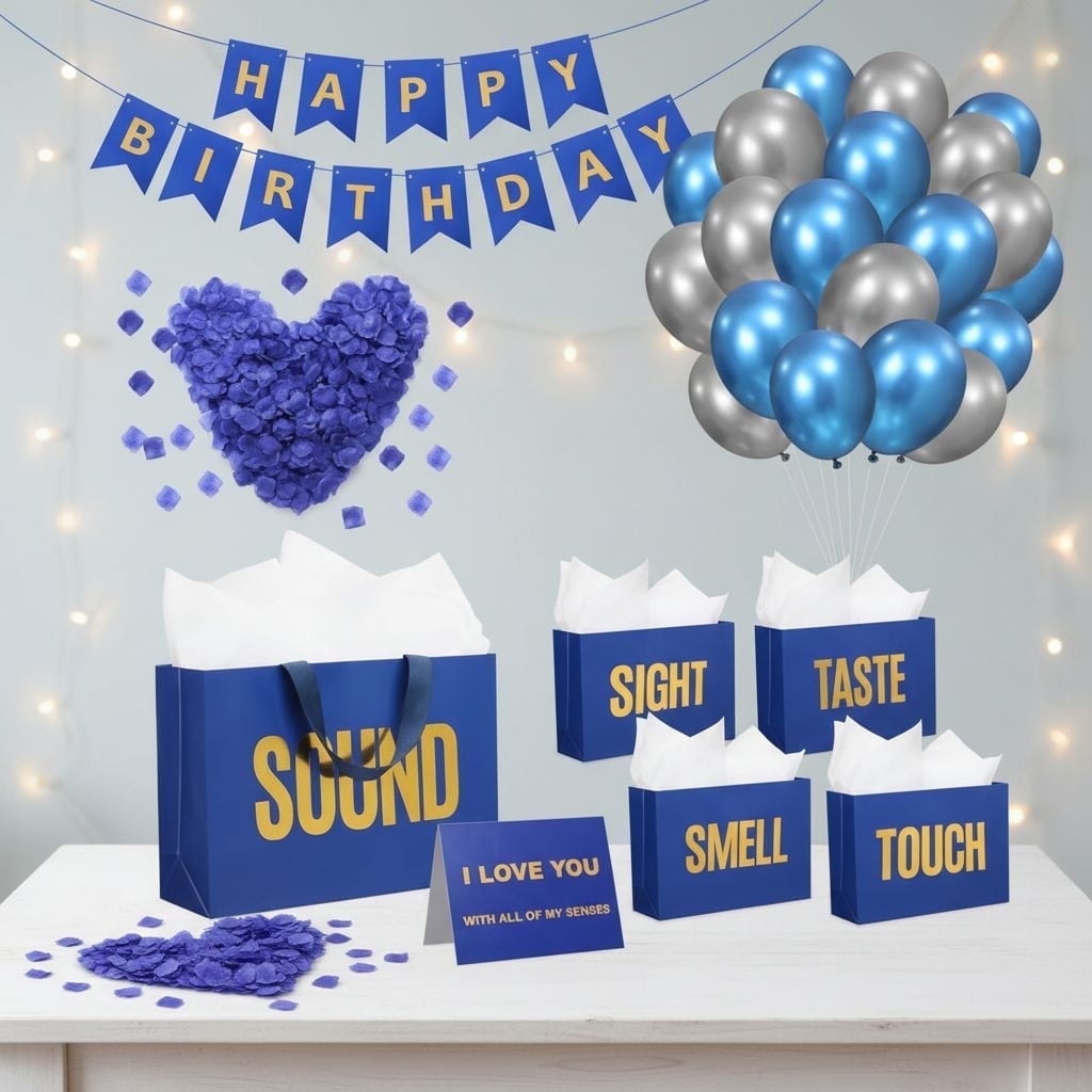 5 Senses Gift Birthday Decorations Five Senses Gift Bags Party ...
