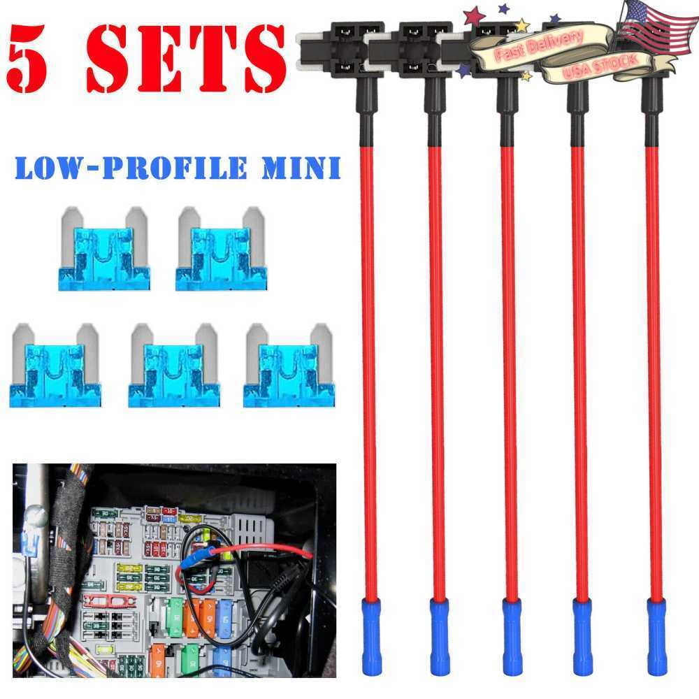 5 Set 15 A Low Profile Mini APS Blade Fuse Holder Car Add a Circuit ...