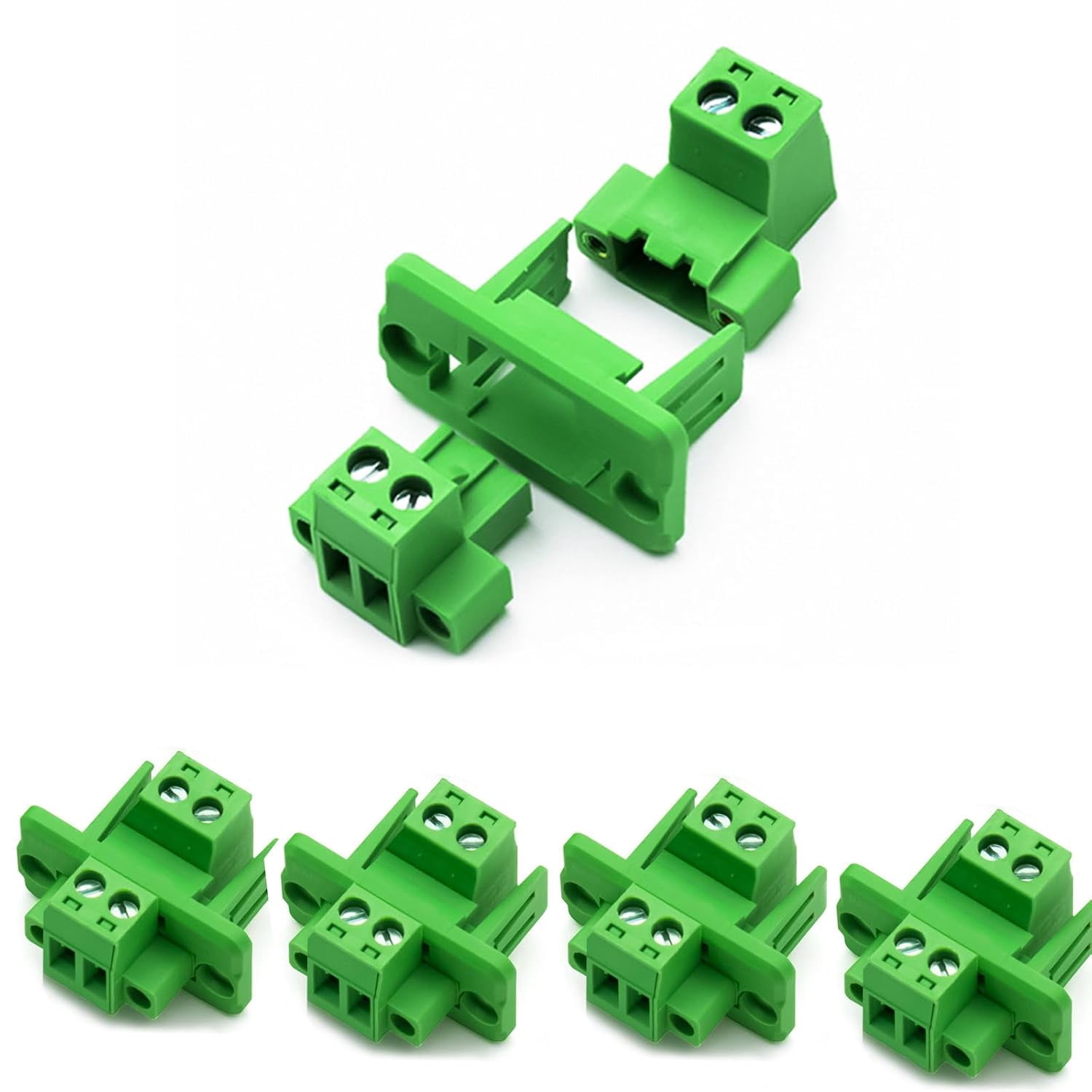 5 Set 2 Pin 5.08mm Pitch Screw Terminal Panel Mount, Through-Wall ...