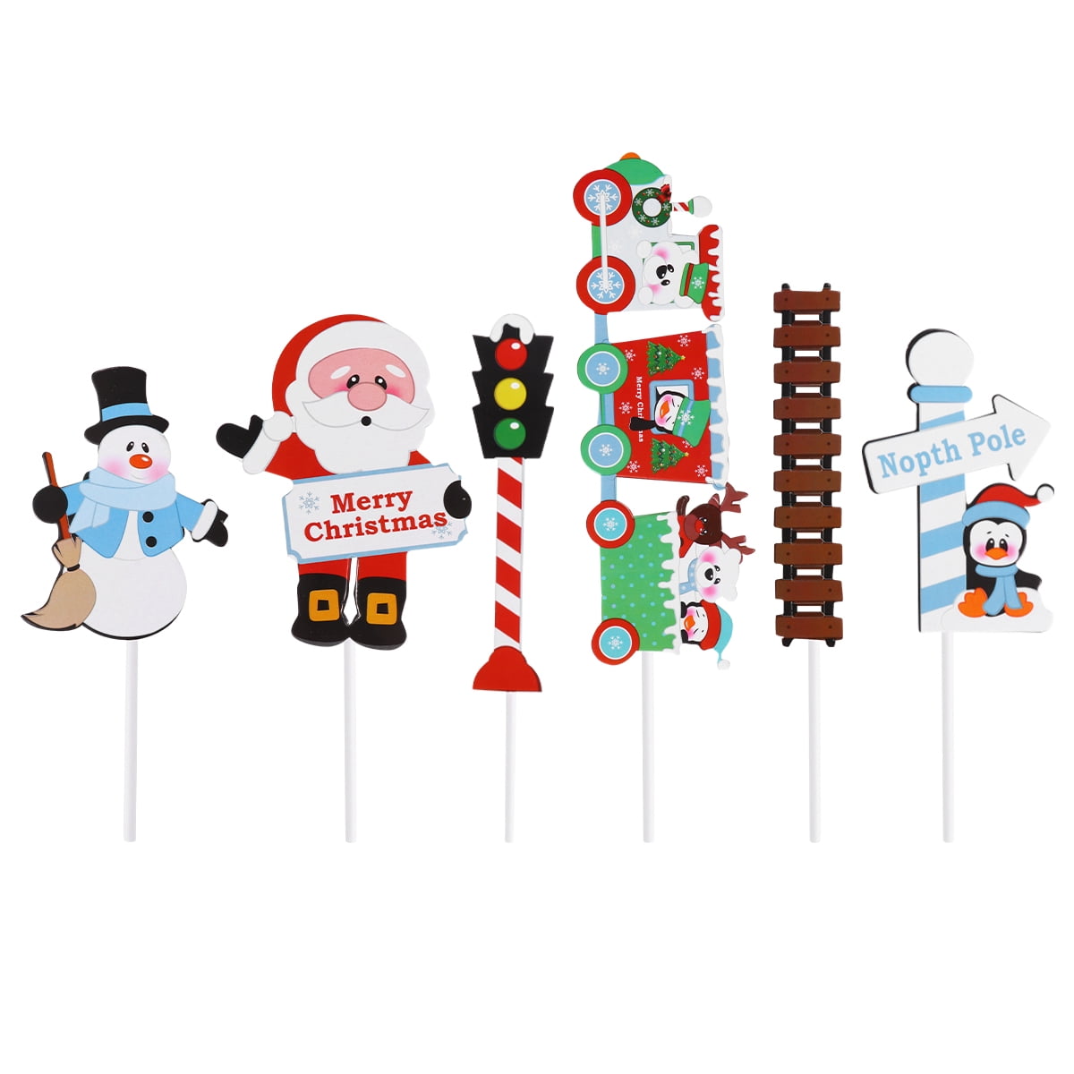 5 Set/30pcs Christmas Cake Toppers Decorative Cupcake Decors Cake ...