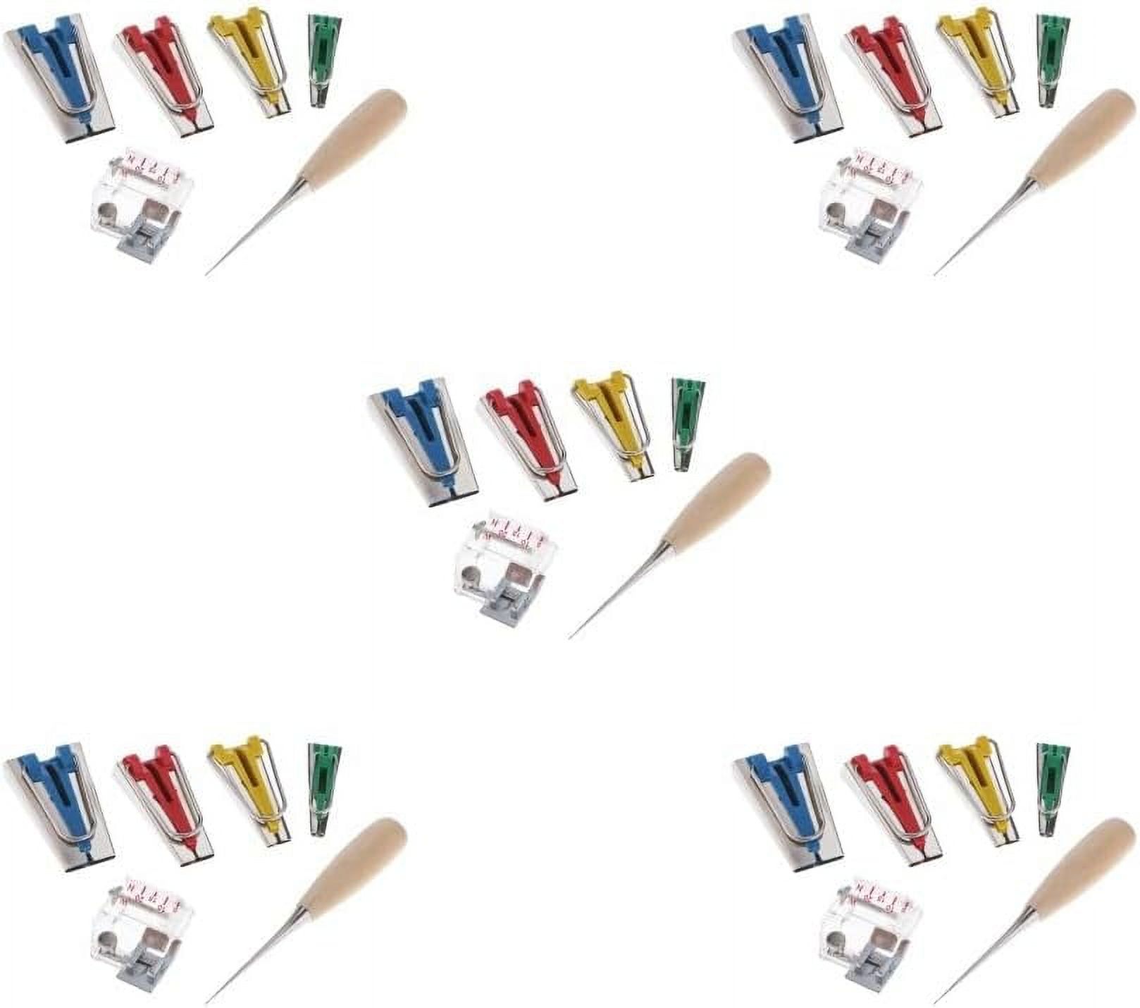 5 Set Bias Tape Maker Kit Set for Sewing Quilting Awl and Binder Foot ...