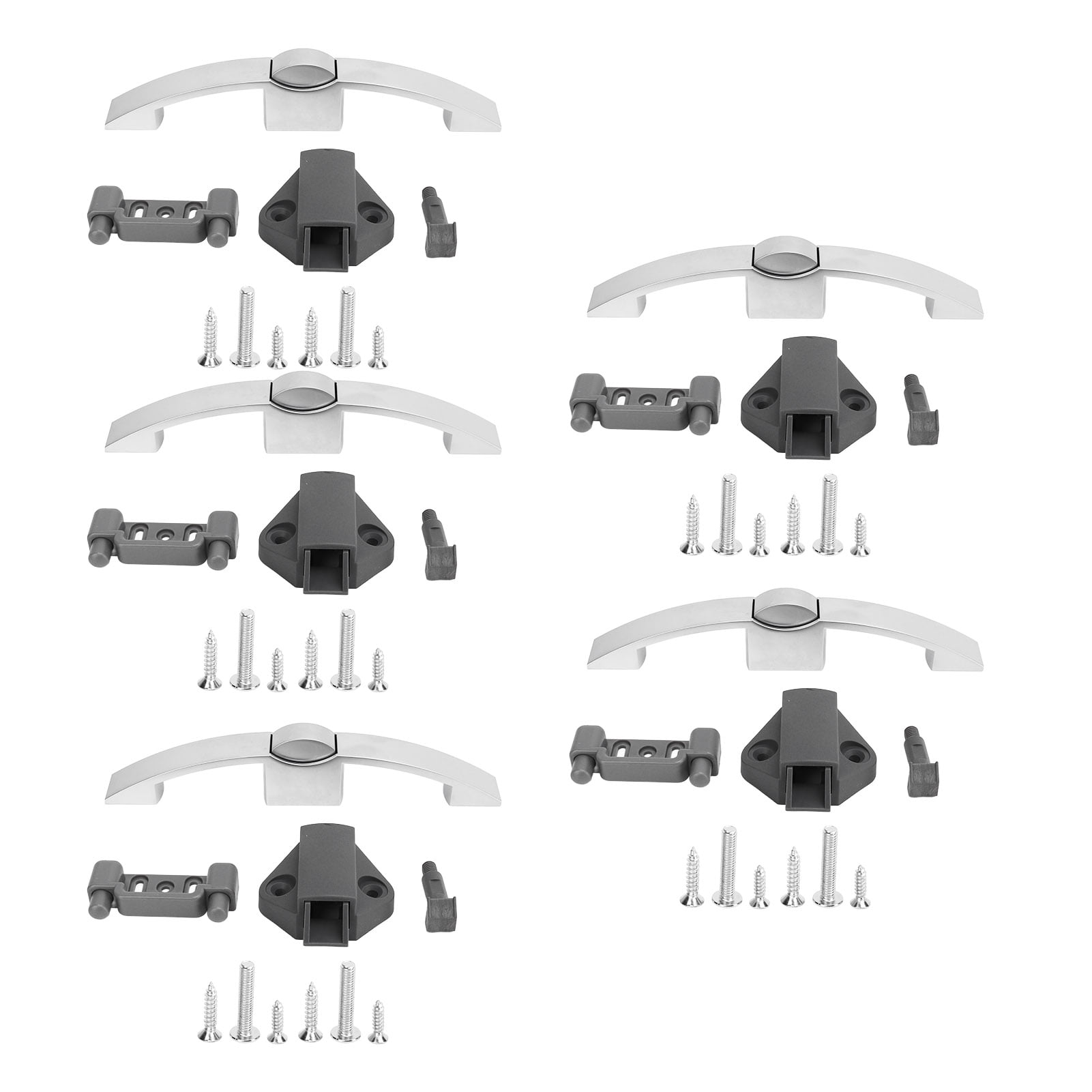 5 Set Cabinet Lock Handle Arched Push Button Pull Handle High Strength ...