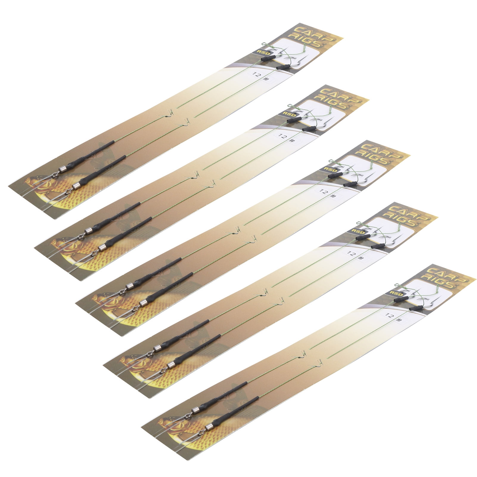 5 Set Carp Fishing Hair Rigs Line Metal Hooks Bait Thread Hook Rigs ...