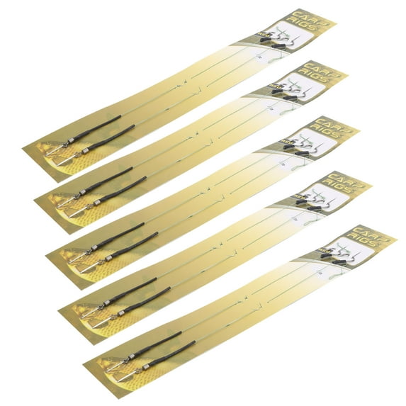 5 Set Carp Fishing Hair Rigs Line Metal Hooks Bait Thread Hook Rigs ...