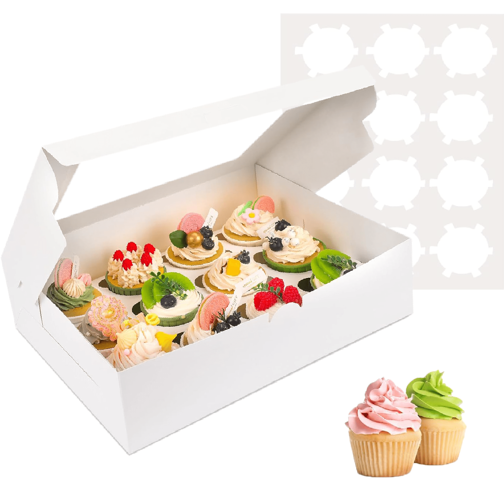 Livease Cupcake Boxes 12 Count, 5 Pcs Cupcake Containers with Window ...