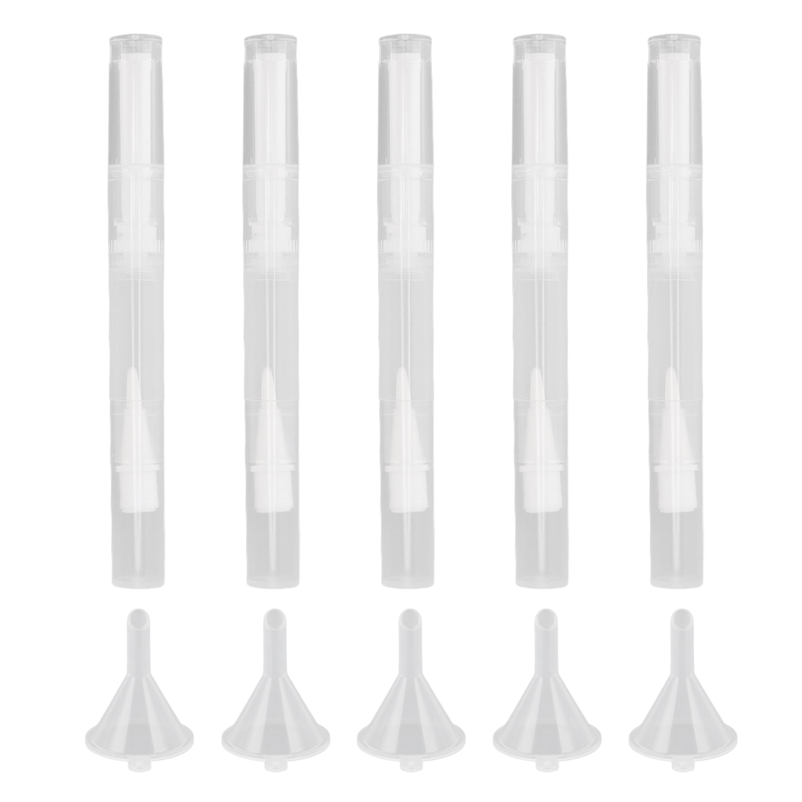 5 Set Empty Nail Oil Pen Transparent Plastic Tube Nylon Fiber Brush ...