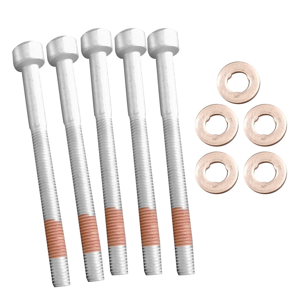 5 Set Fuel Injector Nozzle Seal Washers & Bolts For Mercedes-Benz Dodge ...