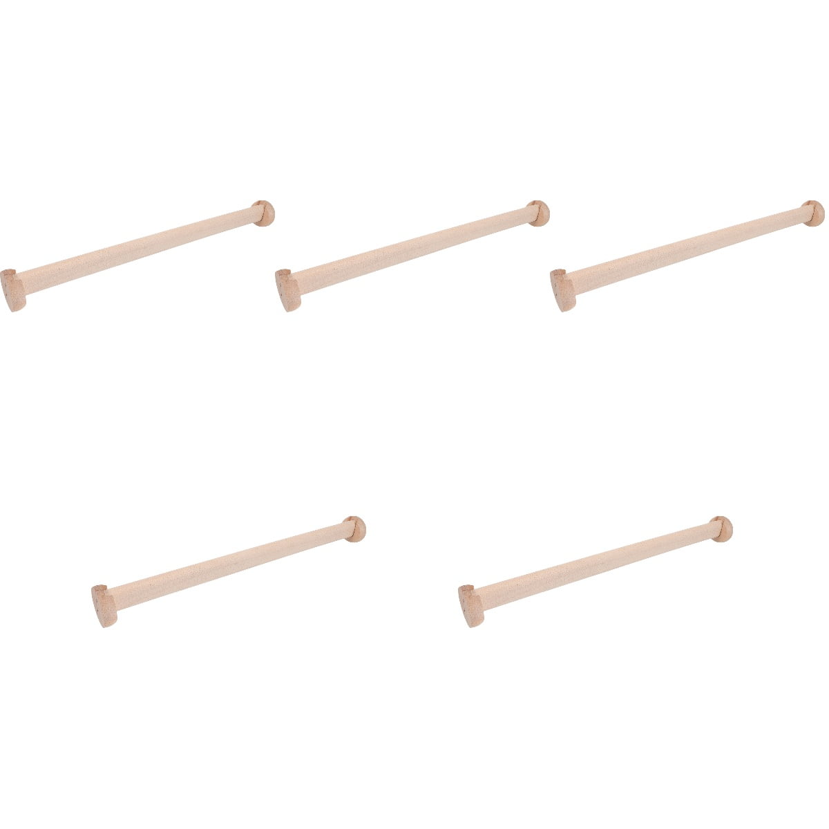 Adjustable 5 Set Heavy Duty Wooden Closet Rod, Extendable 72-144 inches ...