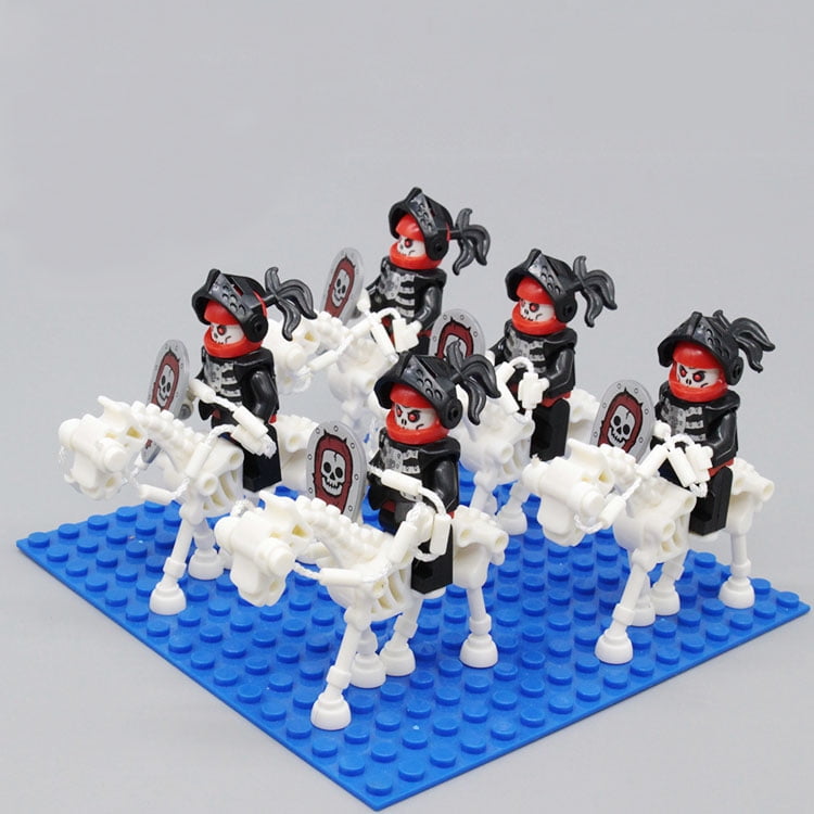 5 Set/Lot Medieval Castle Skeleton Knight & Horse With Cap Undead Army ...