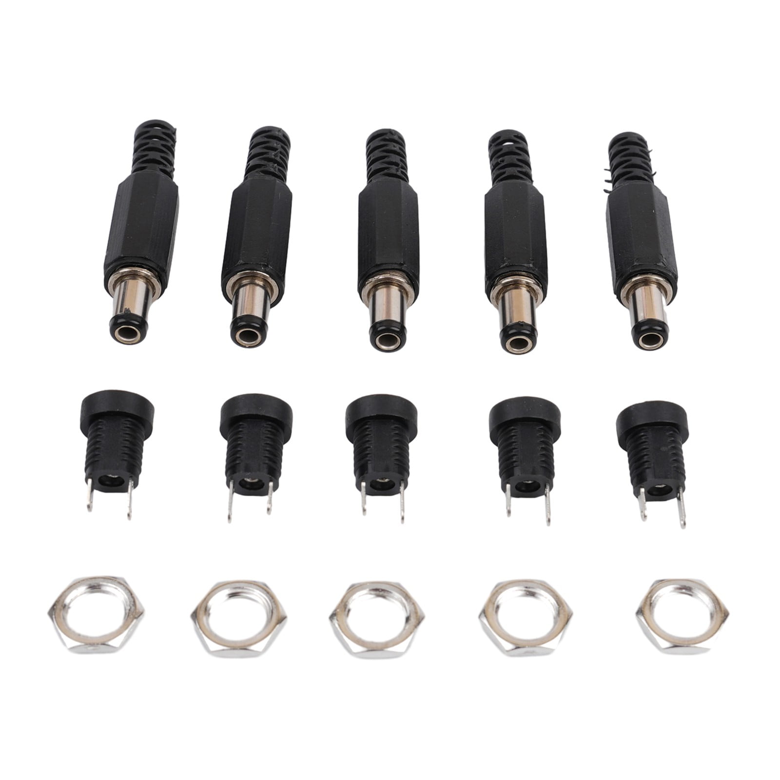 5 Set Male Female Socket Panel Mount Dc 12V Power Connectors - Walmart.com