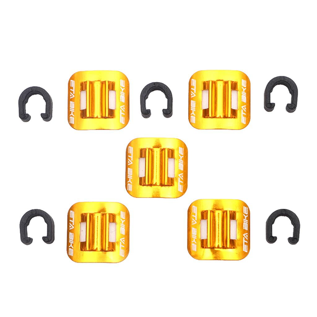 5 Set Road Bike Brake Cable Clip Fixed Clamp Gold, as described ...