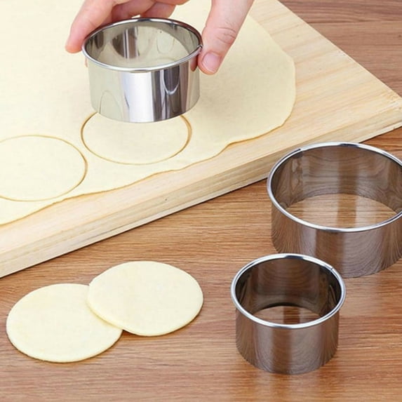 5 Set Round Circle Stainless Steel Cookie Cutter Biscuit DIY Baking ...