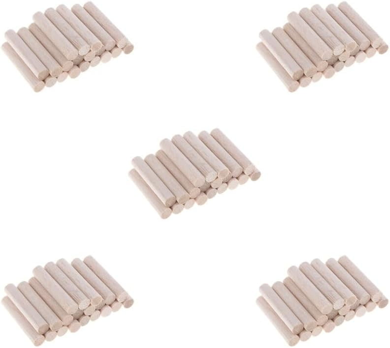 5 Set Round Wood Stick Unfinished Woodcraft Stick Dowel Rod 20 Pieces ...