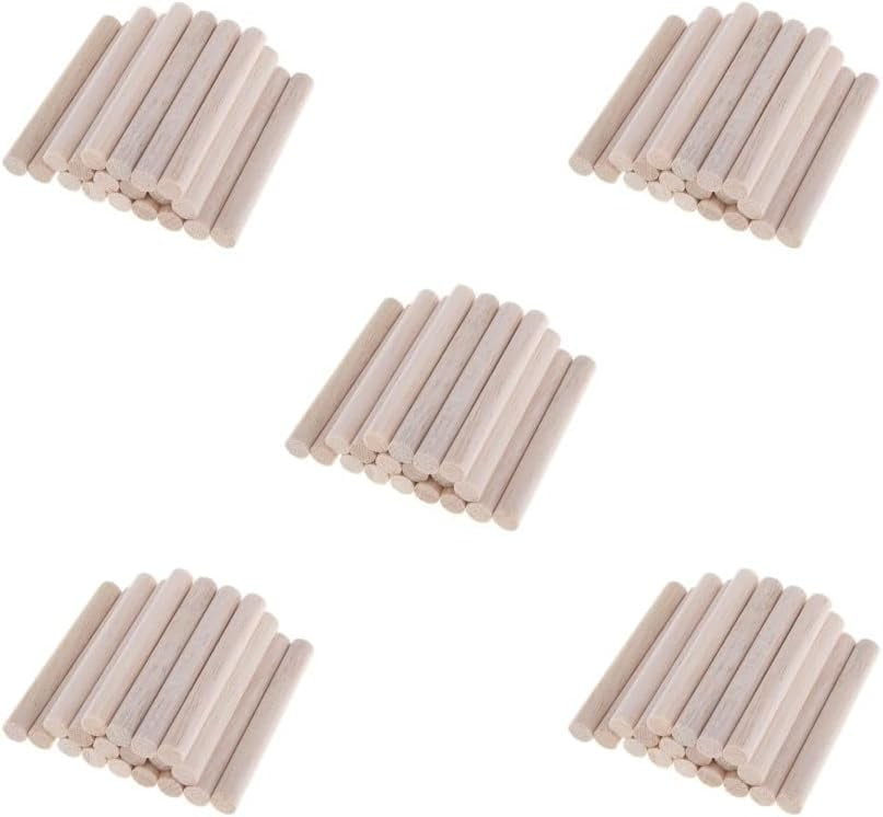 5 Set Round Wood Stick Unfinished Woodcraft Stick Dowel Rod 20 Pieces ...