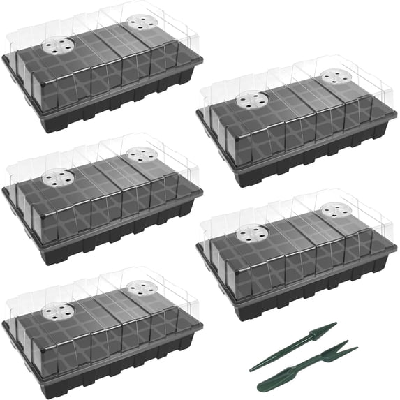 5-Set Starter Tray Kits, Durable Germination Trays with Humidity Vented ...