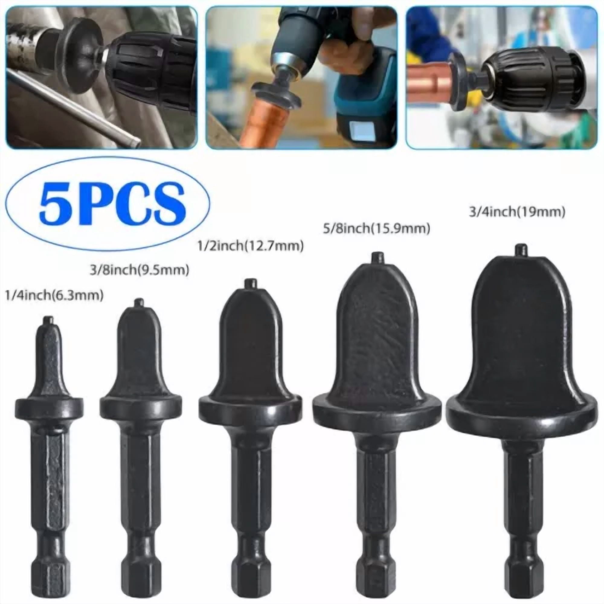 5*/Set Swaging Tool Drill Bit Air Conditioner Copper Pipe Flaring Tube ...