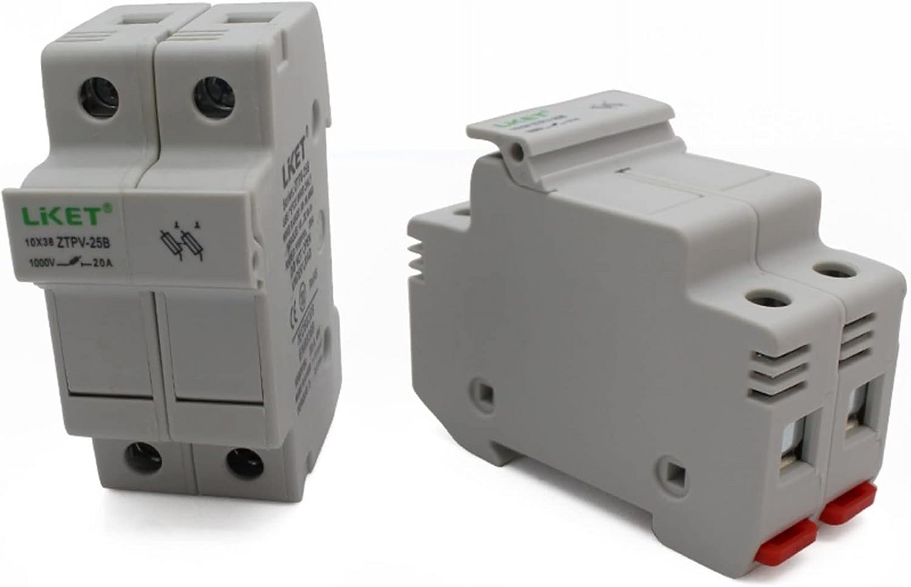 5 Set/lot 2P Parallel Fuse Holder 1000V DC Fusible 10x38 gPV, with Fuse ...