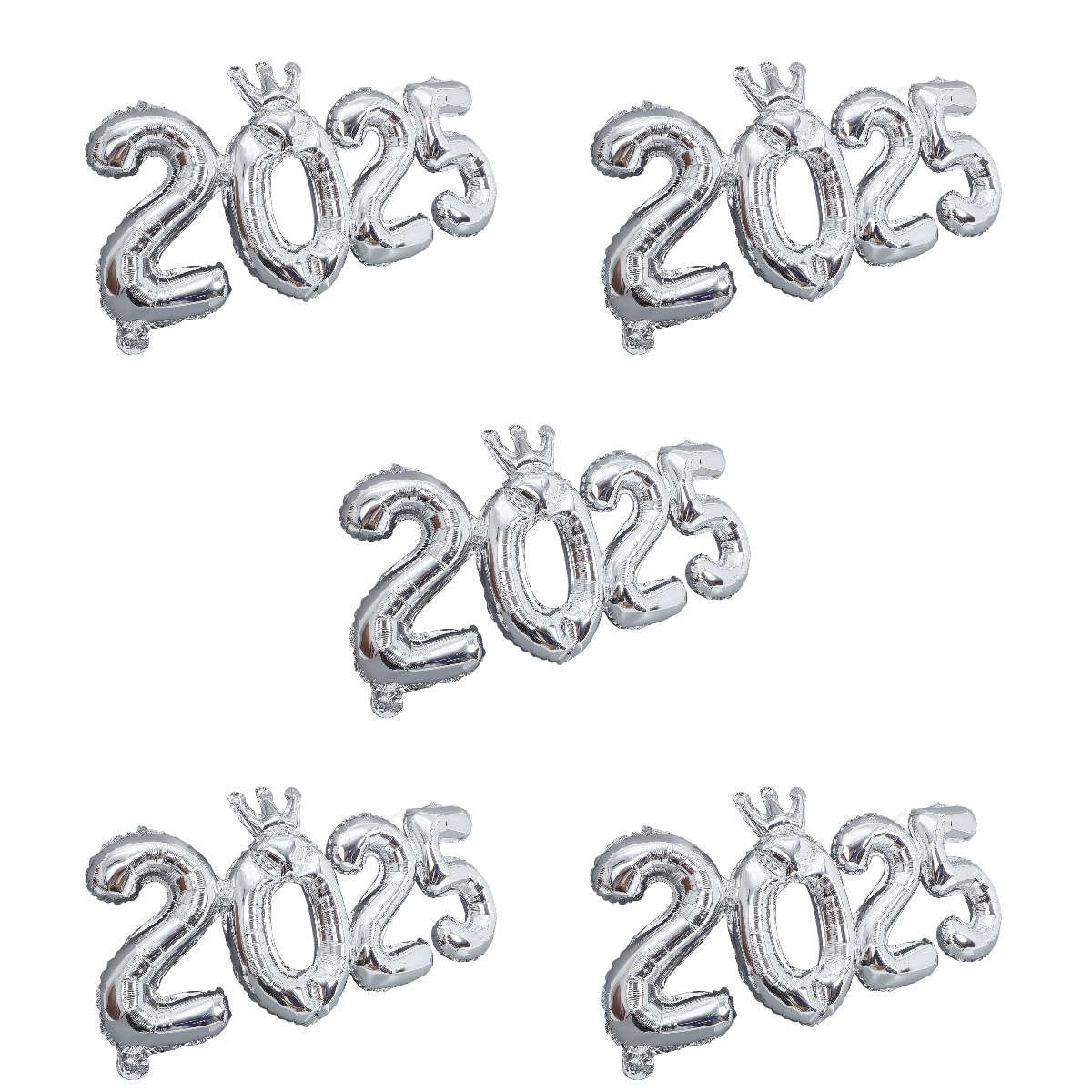 5 Sets 2025 Balloon Gold Foil Number Assorted Colors Balloons Sizer ...