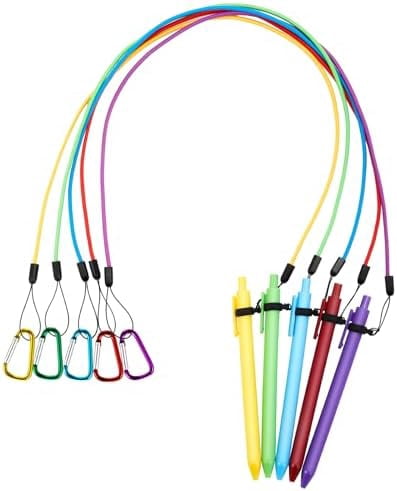 5 Sets 24 Inch Pen Leash Tether for Clipboard Lanyard Holder Anti-Lost ...