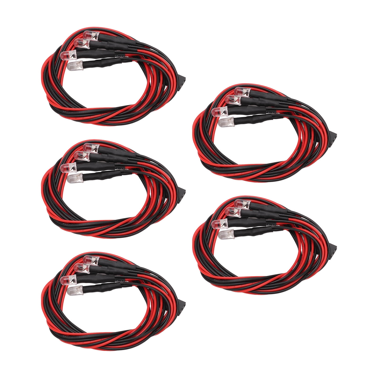 5 Sets 4 LED RC Car Lighting Kit, High Brightness 5mm White/Red LEDs ...