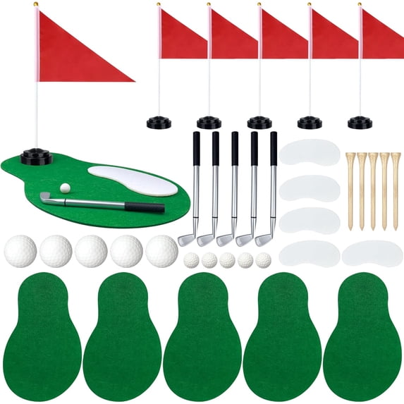 5 Sets 40 PCS Golf Centerpieces Table Decorations with Green Mats Ball ...