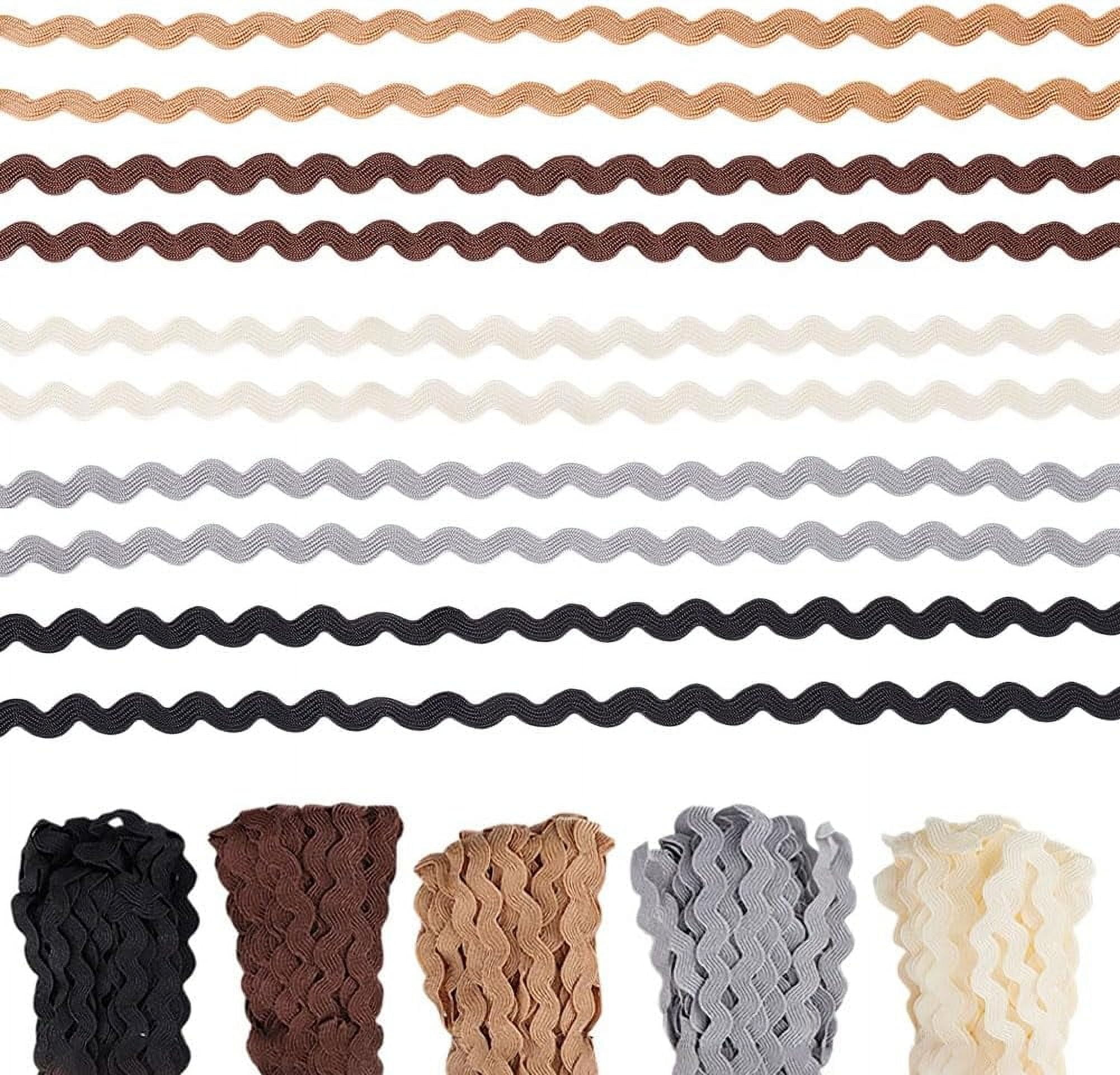 5 Sets 5 Colors Polypropylene Fiber Ribbons Wave Shape Mixed Color 1/4 ...