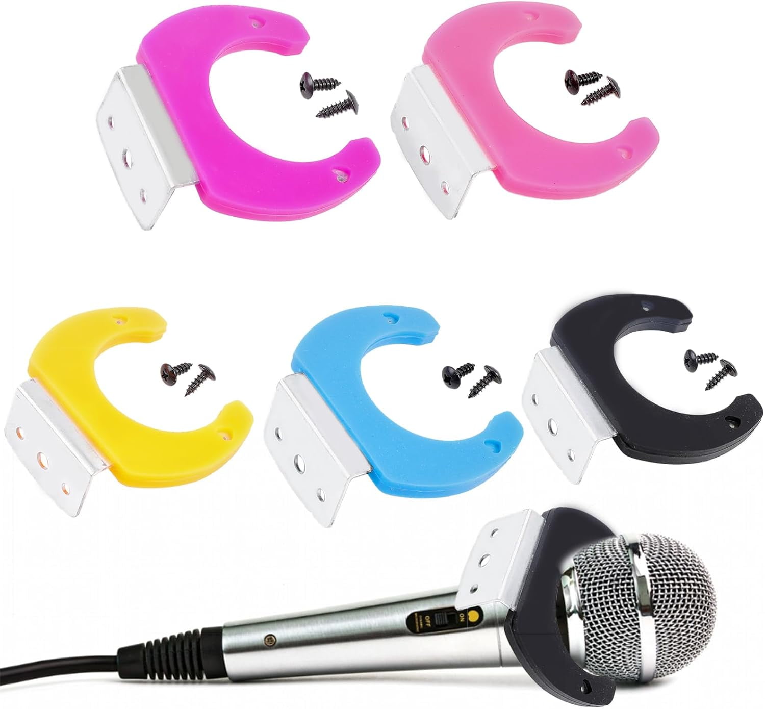 5 Sets 5 Colors Silicone Wall Mounted Racks with Screws for Handheld ...