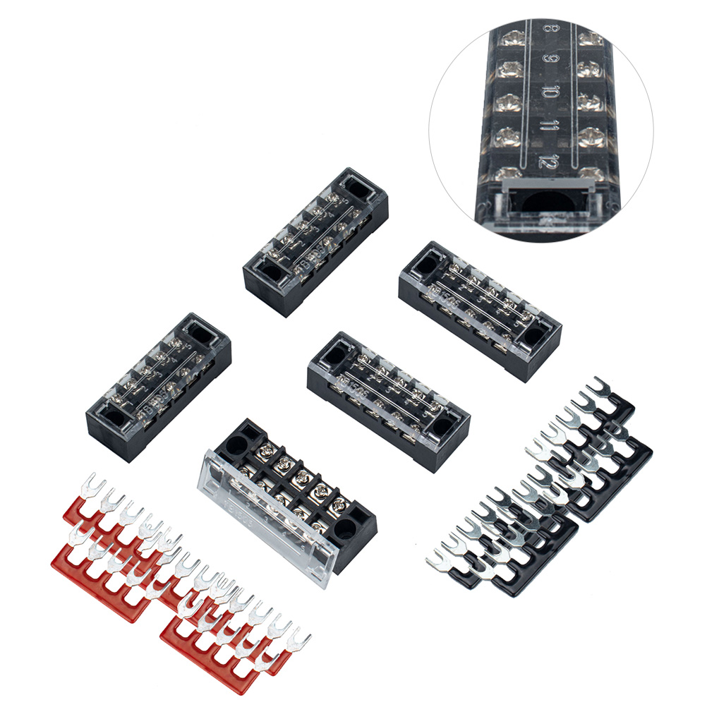 5 Sets 5 Positions Dual Row Screw Terminal Strip Blocks 5 Positions ...
