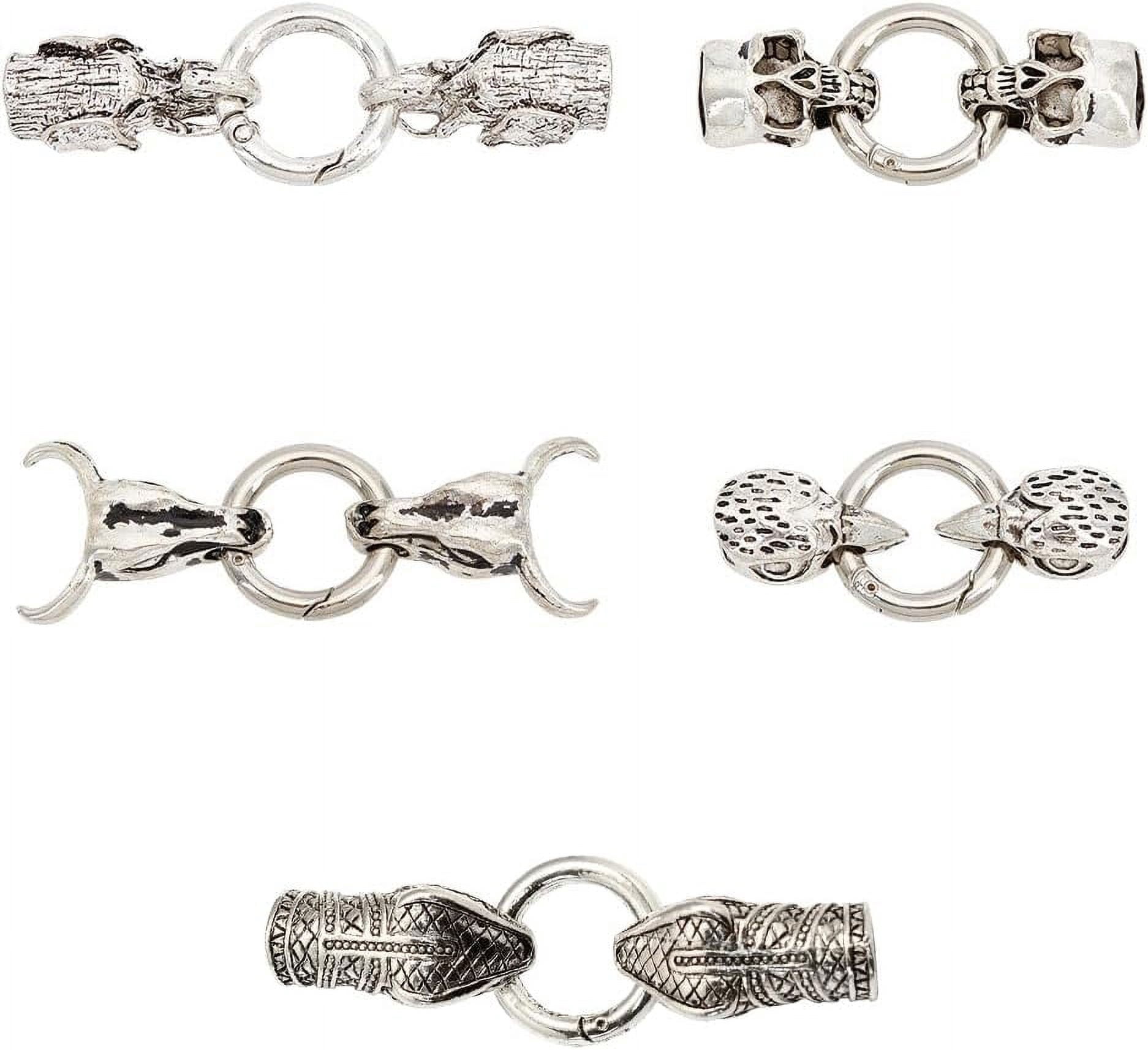 5 Sets 5 Styles Tibetan Style Alloy Spring Gate Rings O Rings with Cord ...