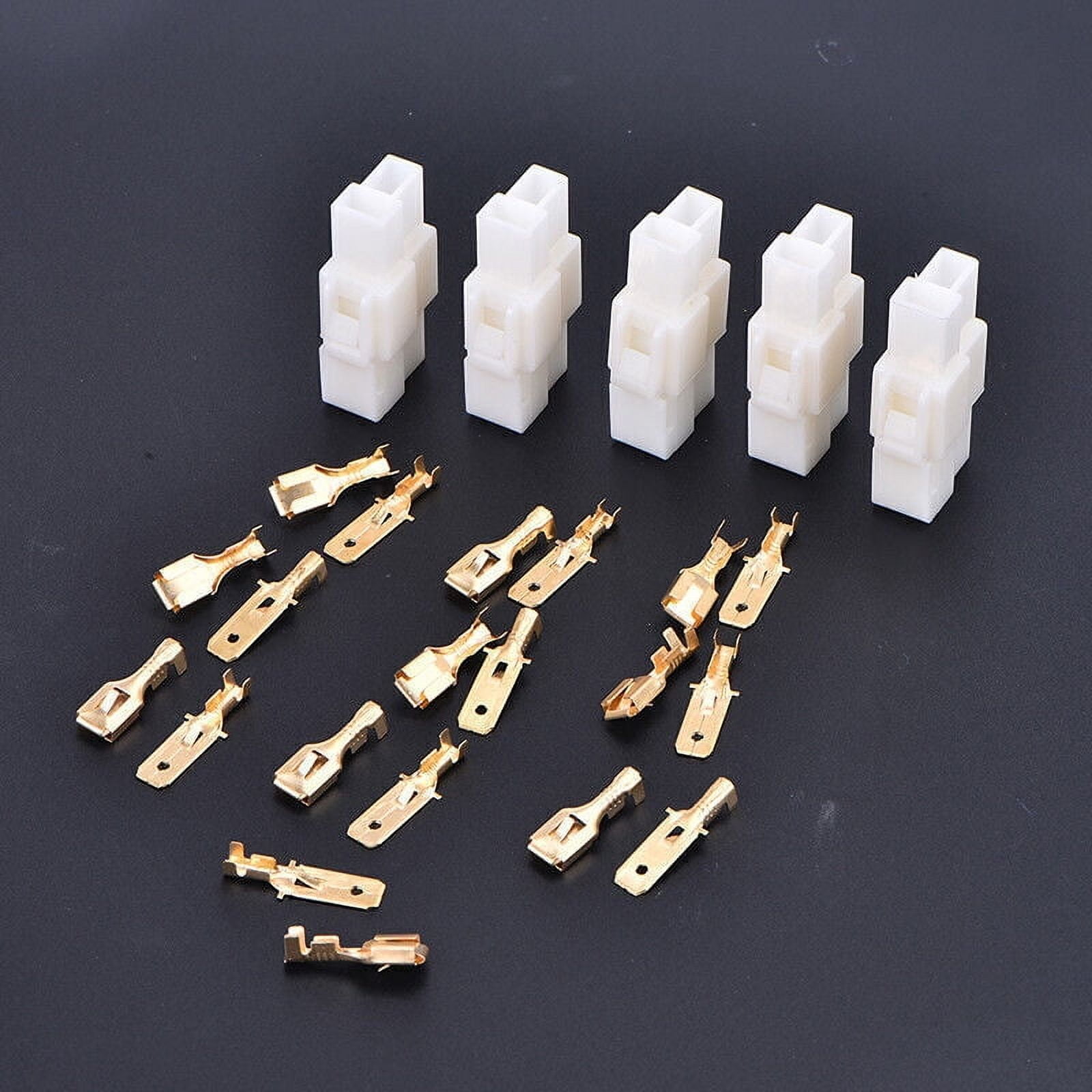 5 Sets 6.3mm 2P Automotive Electrical Wire Connector Female Male Cable ...