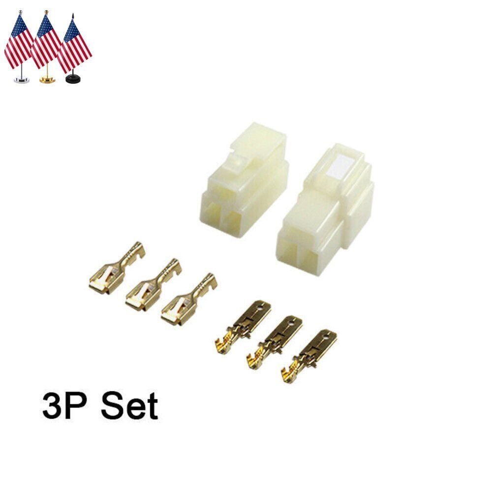 5 Sets 6.3mm 3P Automotive Electrical Wire Connector Male Female Cable ...